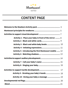 Newborn Activity Pack - Montessori Edited